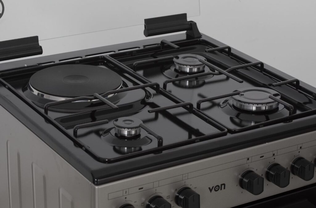 VON HOTPOINT FREE STANDING COOKER (VAC6SH31UX) 3GAS + 1ELECTRIC INOX ...